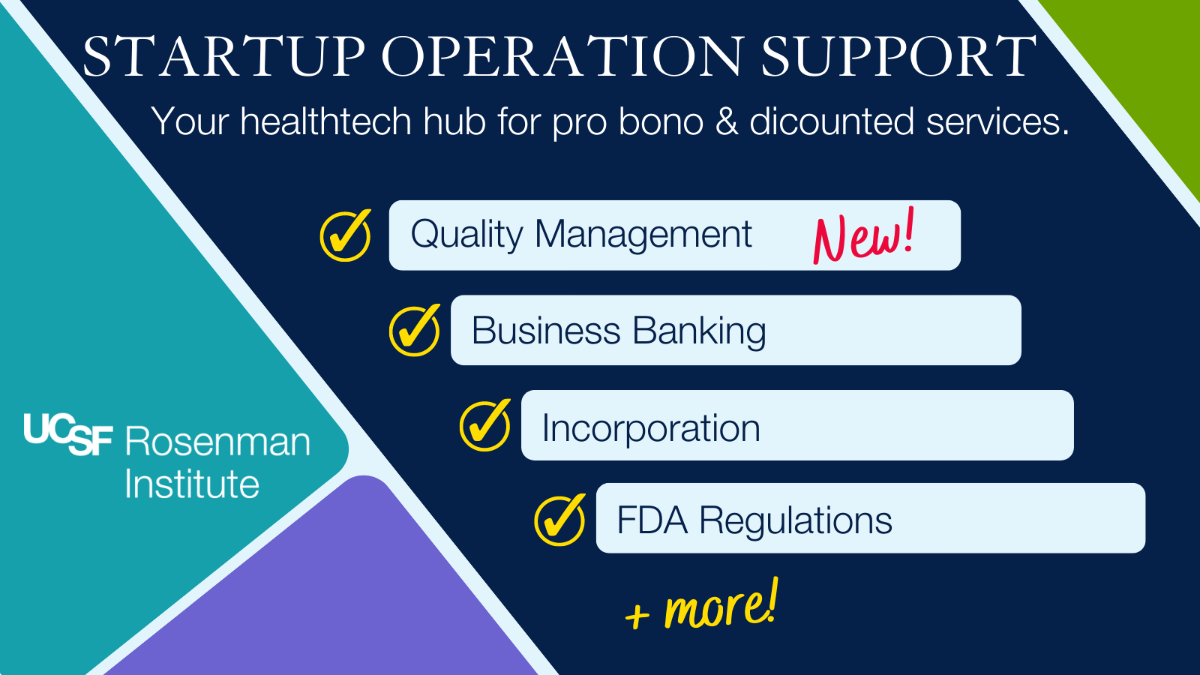 Healthtech Startup Operation Support for Entrepreneurs - Rosenman Institute