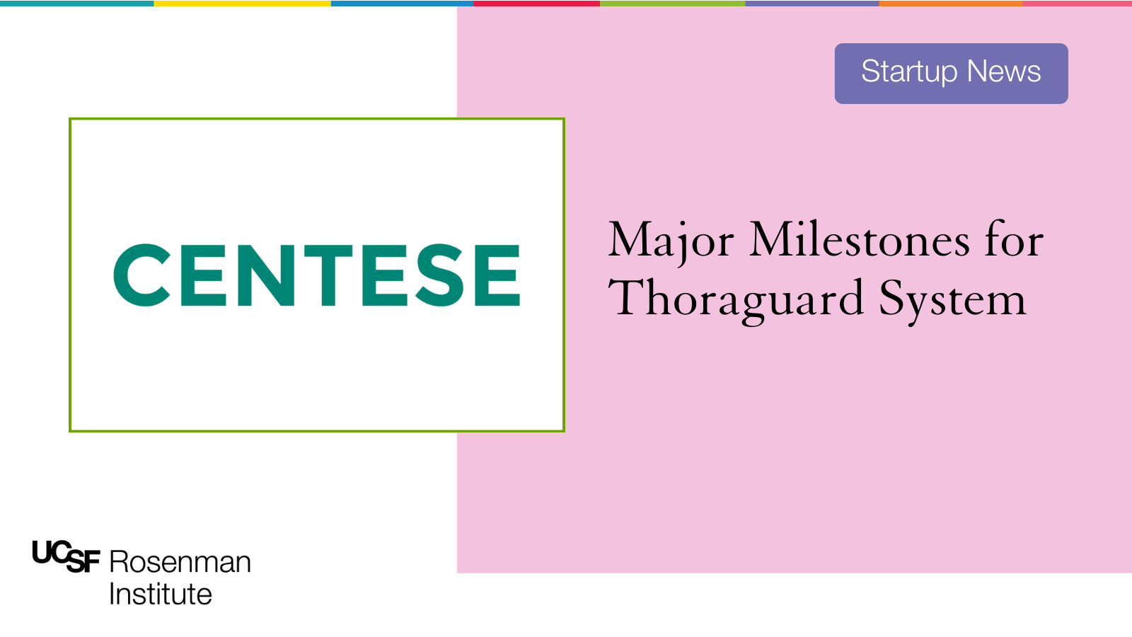 Major Milestones for Thoraguard System - UCSF Rosenman Institute